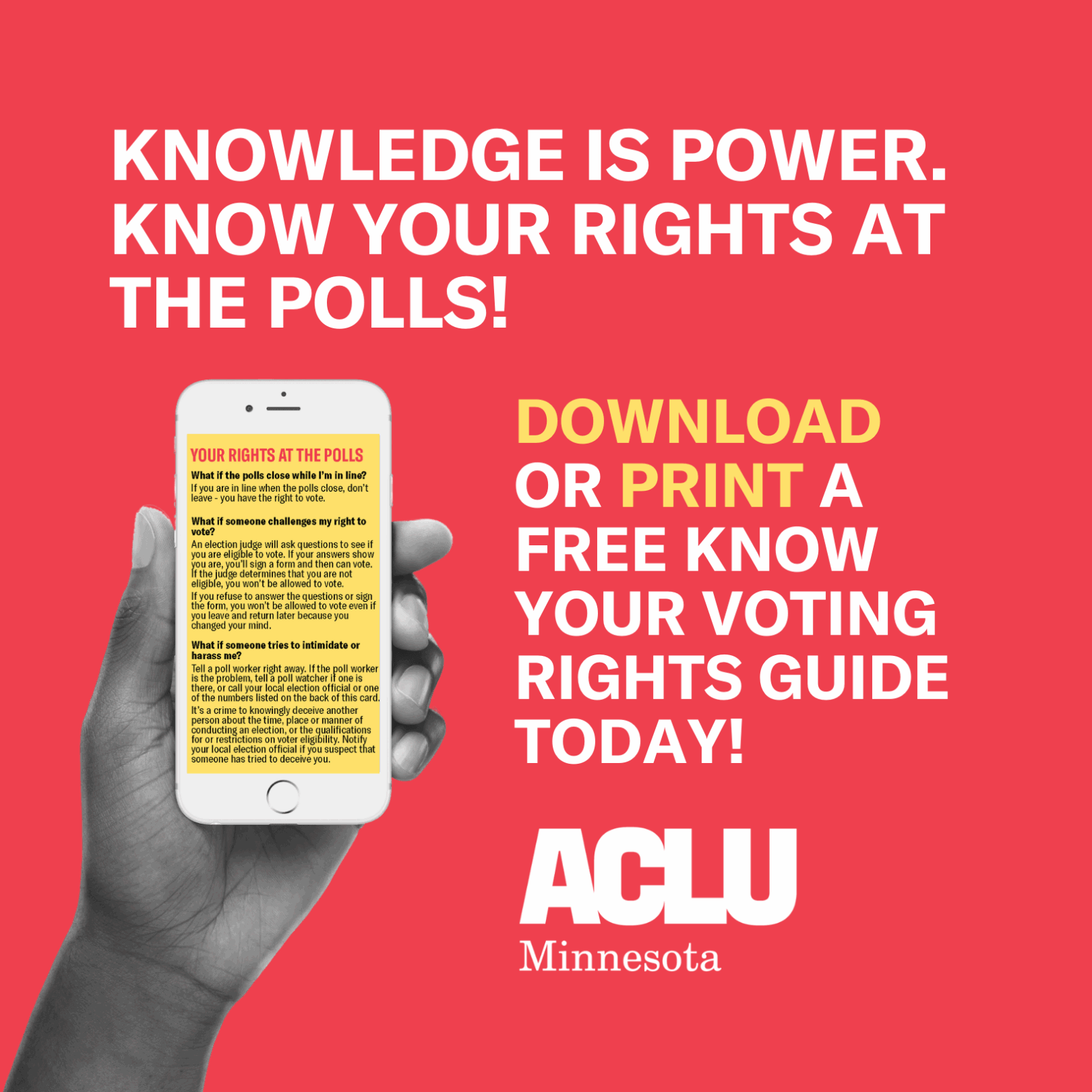 Know Your Rights While Voting - ACLU of Minnesota